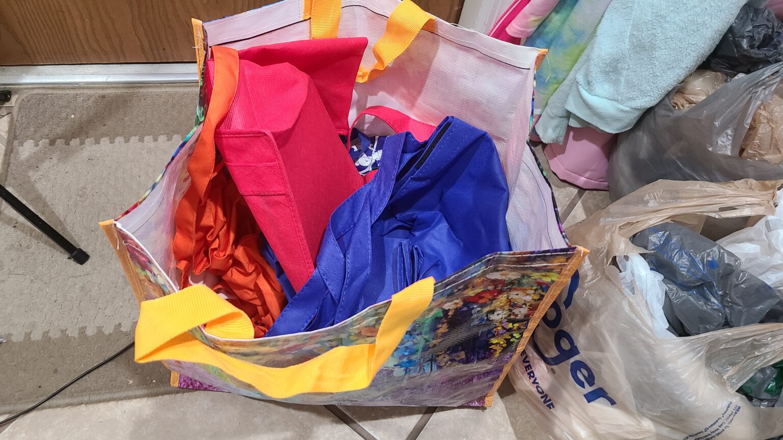 My Solution to Organize Plastic Bags in Front Closet - organizewithadhd.com